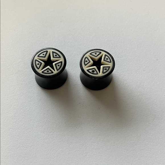 Jewelry | Black And White Geometric Plugs 58 | Poshmark